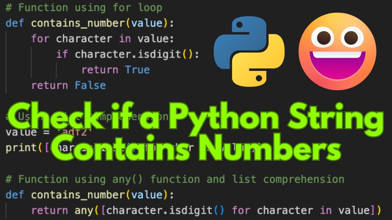 How to Check if a Python String Contains Numbers