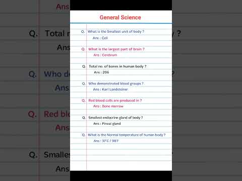 Science questions and answers #gkquestion #generalknowledge #cell #bloodgroup #biology#doctor #neet