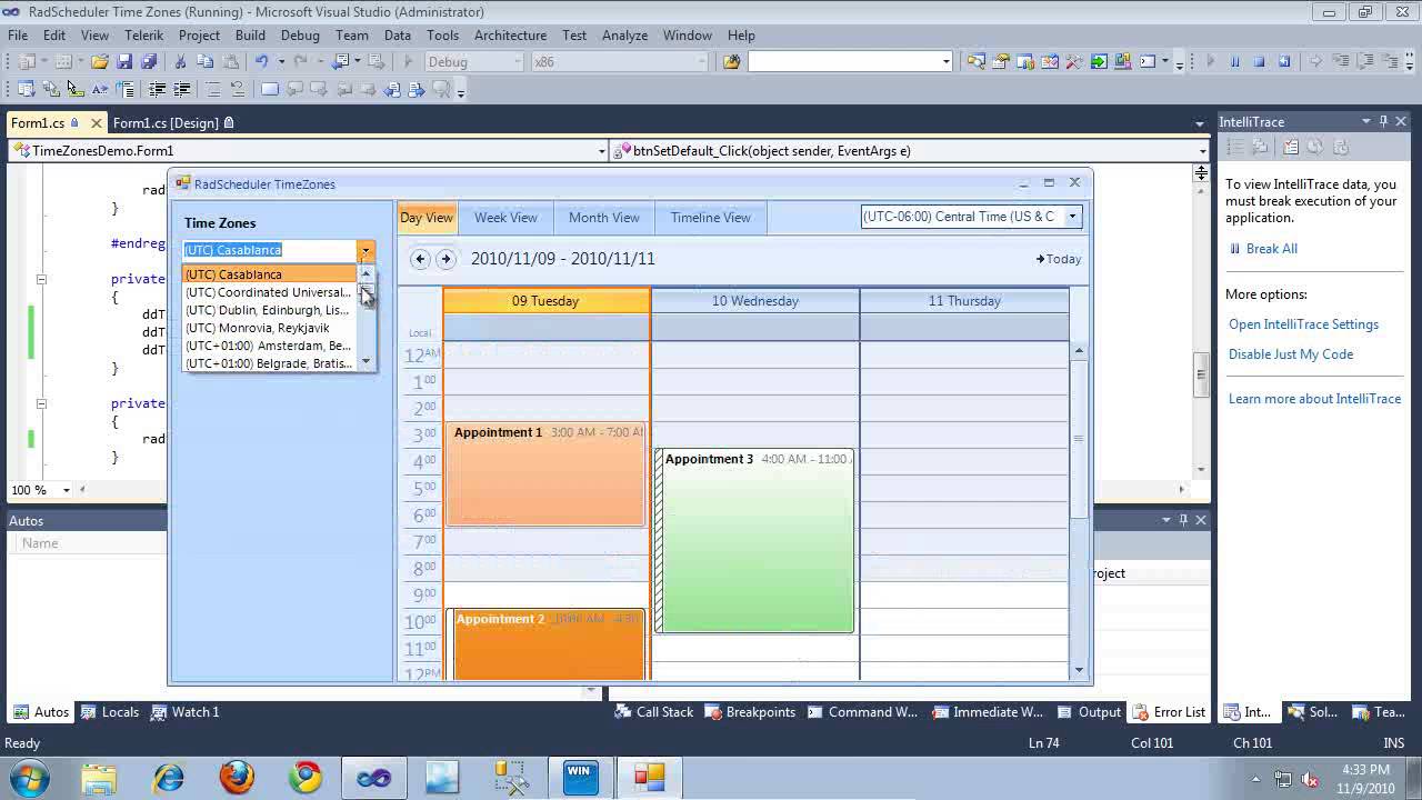 Using Time Zones in RadScheduler for WinForms