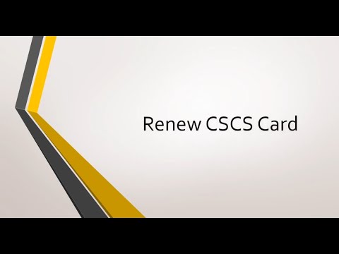 Renew CSCS Card