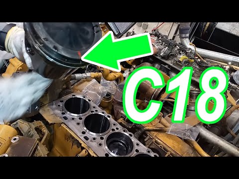 A Cat C18 in a "TRUCK" in the shop.