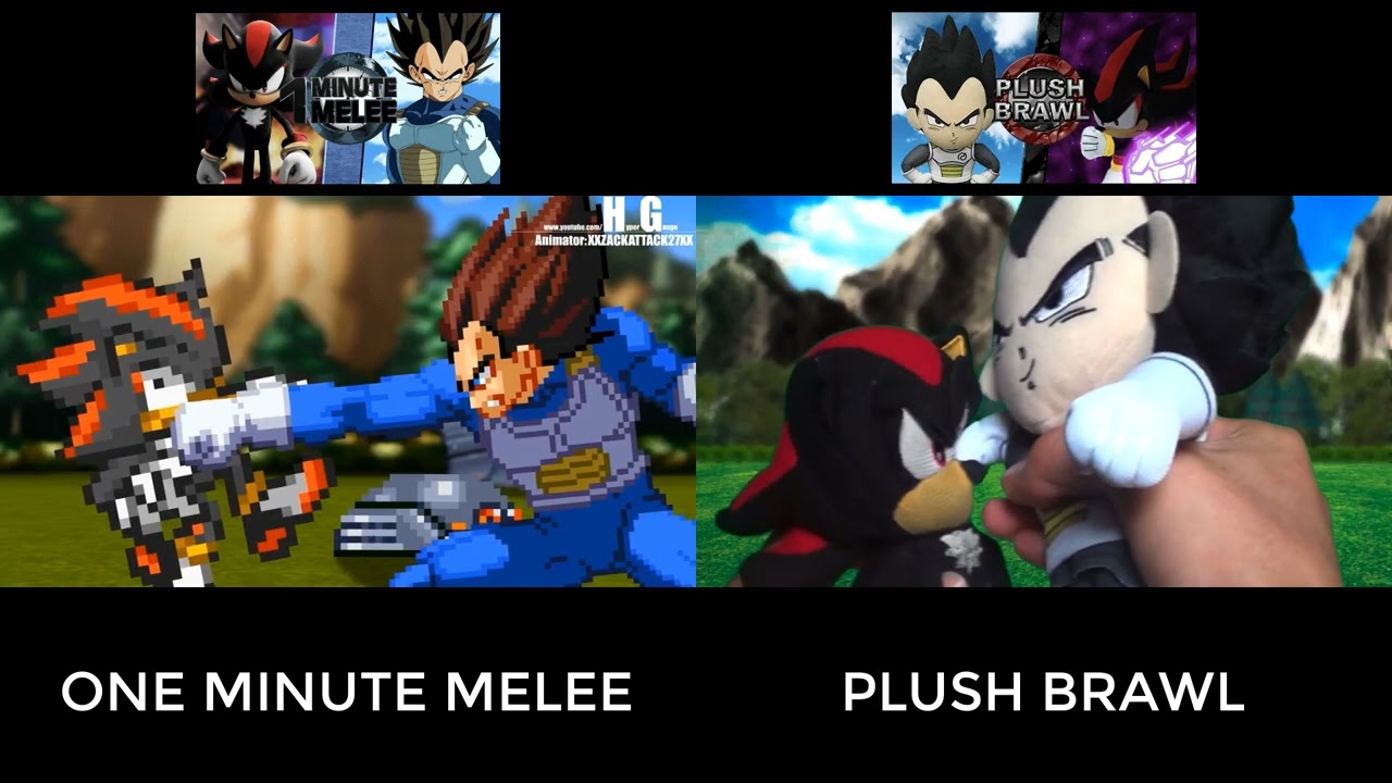 Vegeta vs Shadow | One Minute Melee and PLUSH BRAWL Comparison