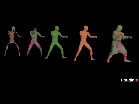 Houdini 19.5 New Tissue Solver monkFightingSim