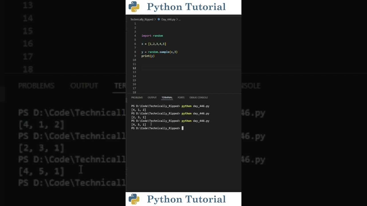 Pulling Random Samples From Python Lists | Python Tutorial