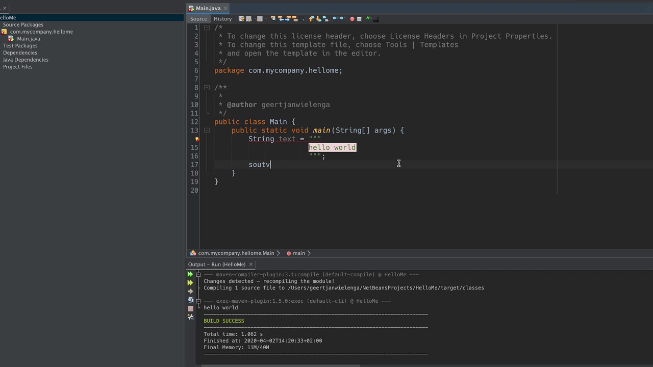 How to enable JDK preview features with Maven in Apache NetBeans 11.3.