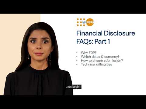 Financial Disclosure FAQ Part 1