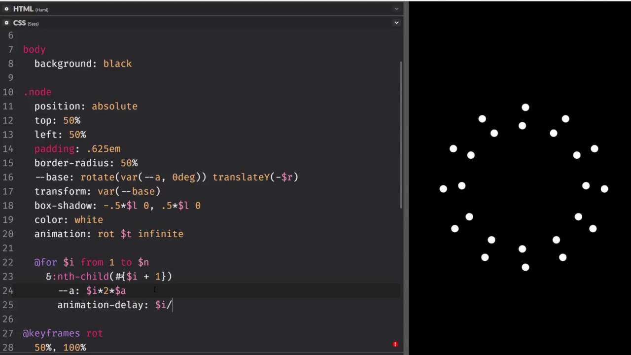 Dots loader with CSS variables