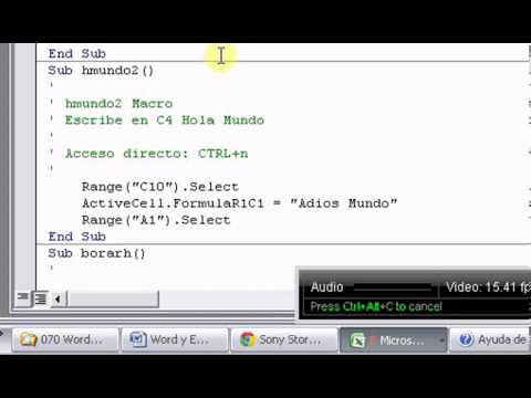 Código de macro en Excel – aprender computo