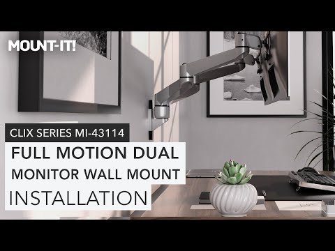 Full Motion Dual Monitor Wall Mount | MI-43114 (Installation)