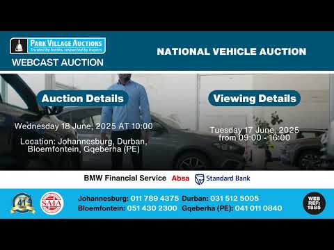 National Vehicle Auction Online Only Featuring ABSA BMW Standard Bank Repos