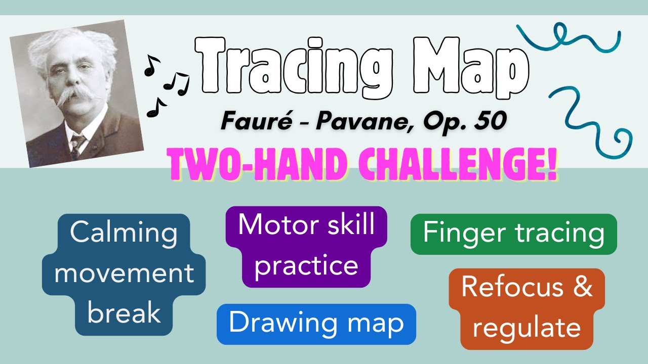 Musical Tracing Map - Brain Break and Calming Movement Activity - Faure Pavane