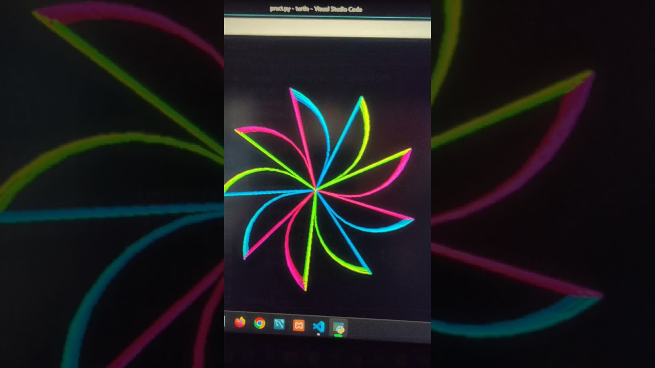 Amazing 🌺🌻🌼 design using python|Turtle Module graphics #youtubeshorts #vscode #coding