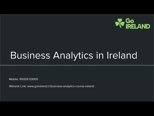 Masters in Business Analytics in Ireland | MSc Business Analytics in ...