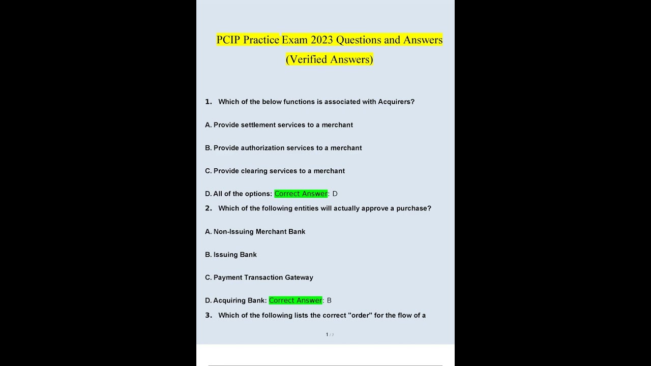 PCIP Practice Exam 2023 Questions and Answers Verified Answers