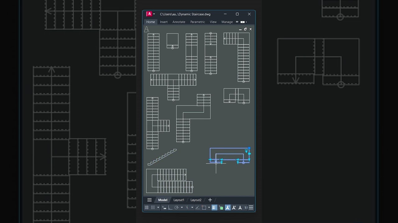 Dynamic Staircases - AutoCAD Tutorials #architecture #autocad #construction