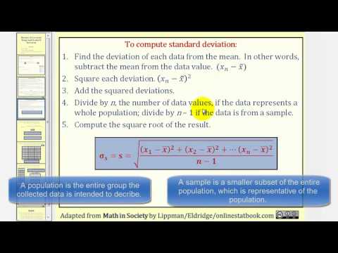 Measuring Variation: Range and Standard Deviation