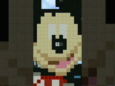 MICKEY MOUSE | MINECRAFT PIXEL ART | #shorts #mickeymouse #viral #trending #youtubeshorts #pixelart