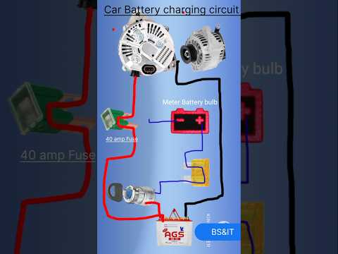 Car battery charging circuit diagram three wire | car alternator Connection diagram