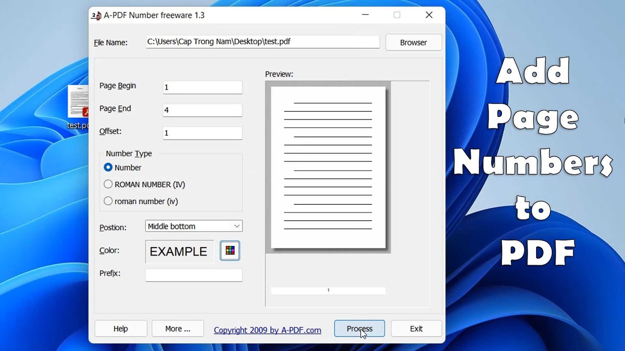 How to Add Page Numbers to PDF | A-PDF Number