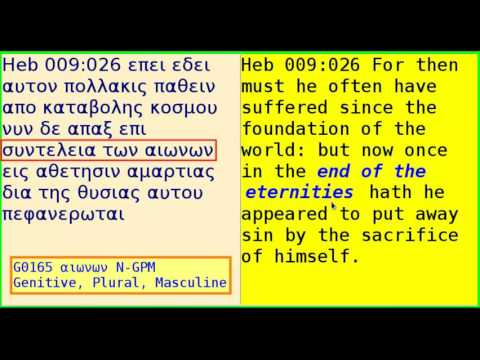 aionios, the Greek word translated as "eternal" and "everlasting" in the Bible (eternal hell?)