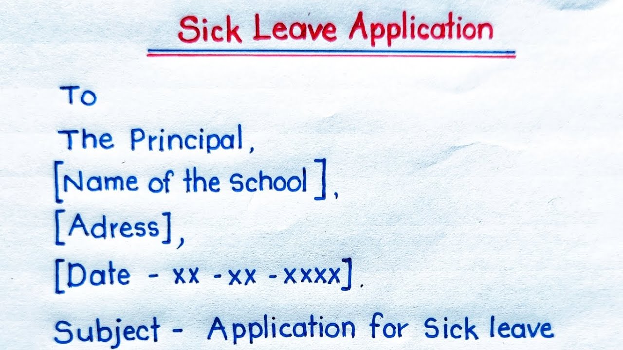 Sick Leave Application Format For School, College And Office || How to Write