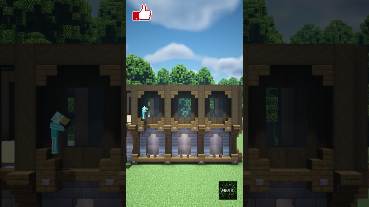 Minecraft Medieval House Build Rhythm  #minecraft #minecraftbuilding