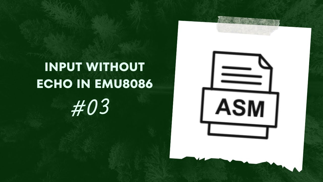 Interactive Assembly Programming: Input without Echo in emu8086 | Beginner's Complete Guide