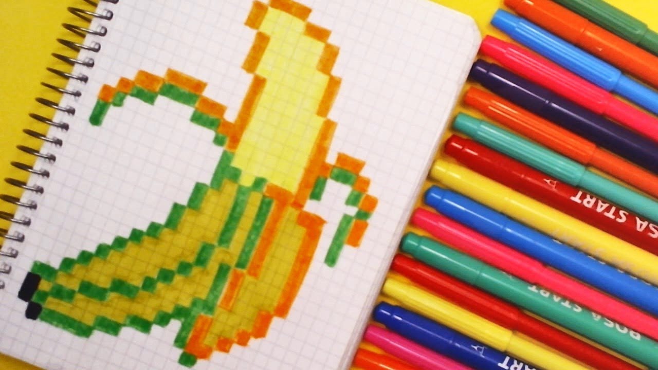 Handmade Pixel Art  - How To Draw а banana.