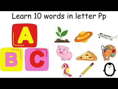 10 Words That Start with Letter P | Words Begin with P | Kids Vocabulary For Kids