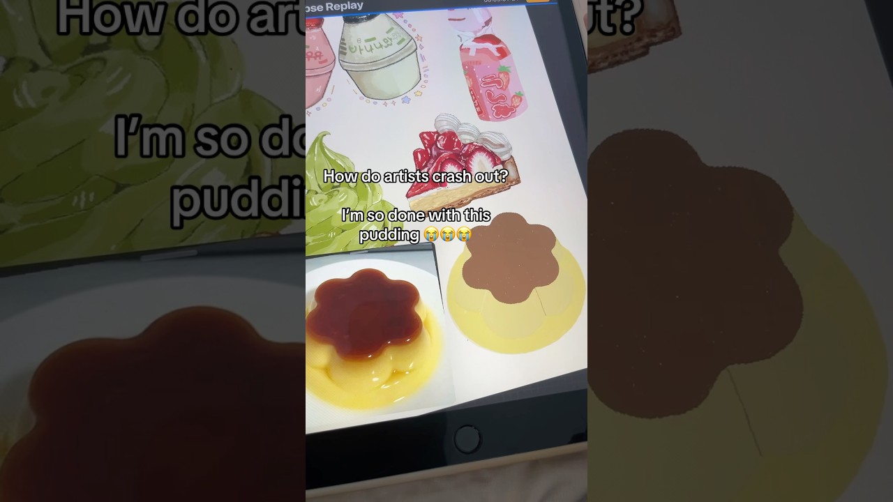 Art struggles😭😭 #beginnerartist #digitalart #food #pudding #procreateart #artshorts