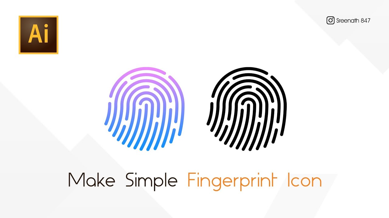 Make simple fingerprint icon in Adobe #illustrator tutorial