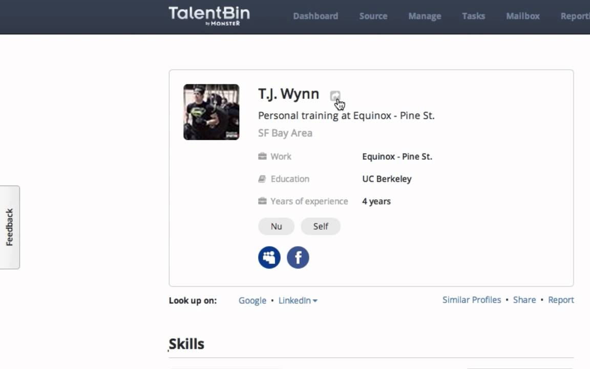 Exporting a Candidate Profile to PDF in TalentBin