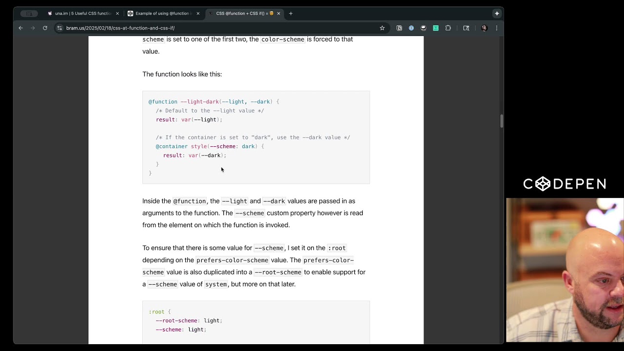 Looking at Custom CSS @function