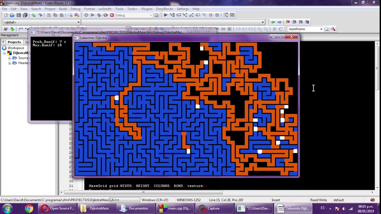 Branched recursive backtracker maze generator