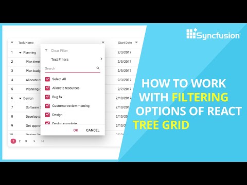 Learn How to Work with Filtering Options in React TreeGrid - Mind Luster
