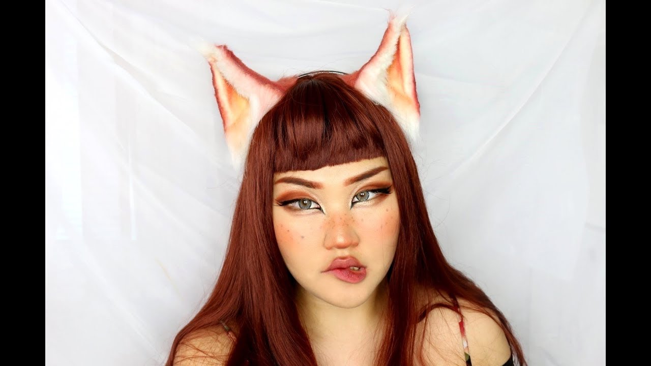 Making animal ears + fox makeup tutorial