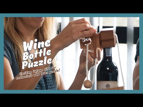 Wooden Wine bottle puzzle brain teaser