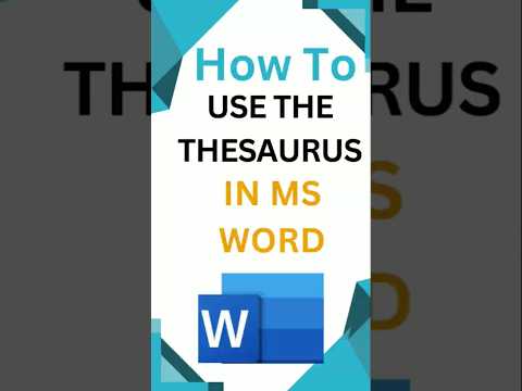 How To Use Thesaurus In Ms Word