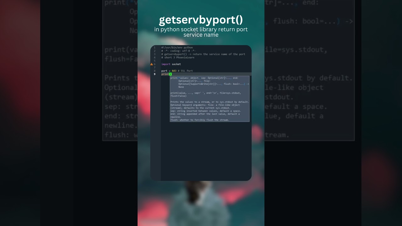 python socket - getservbyport()