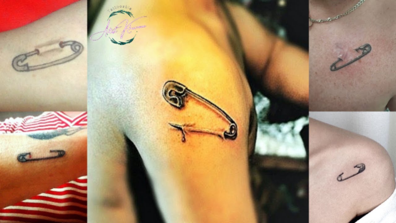 safety pin in skin tattoo // pin tattoo design ideas // tattoo design