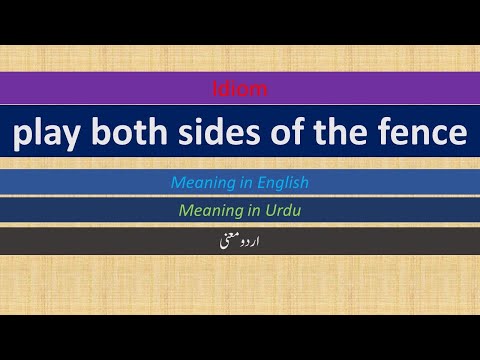 Idiom | play both sides of the fence | Meaning in English | Meaning in Urdu | English vocabulary |