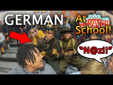 We wore WW1 GERMAN uniforms to school...