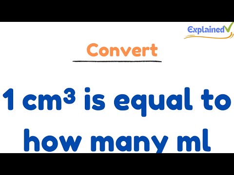 1 cm³ is equal to how many ml