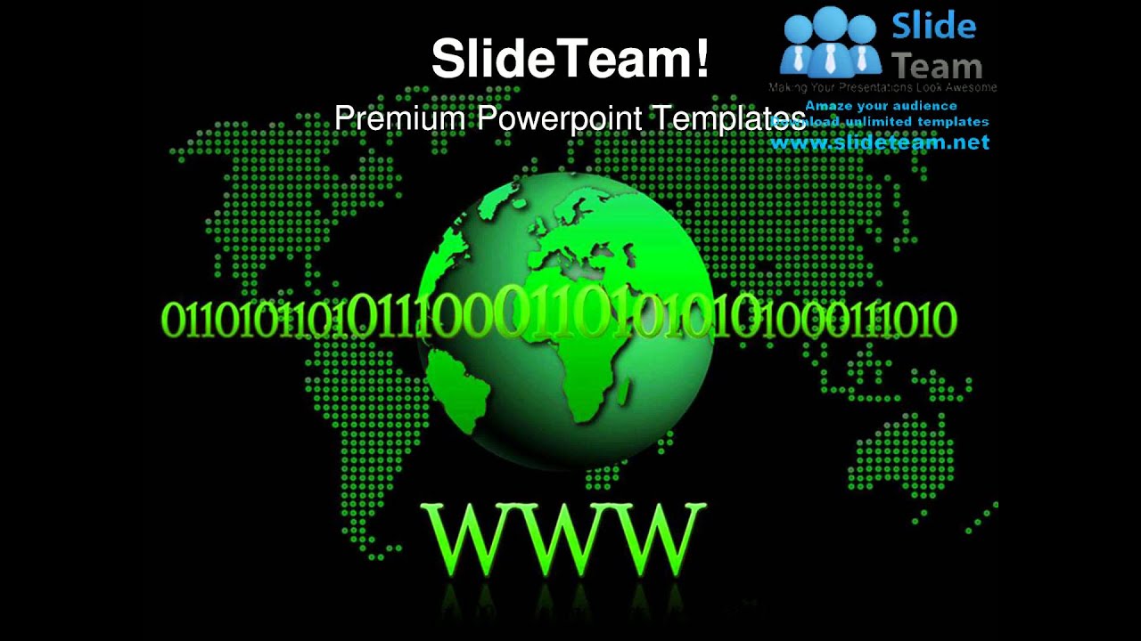 WWW Binary World Globe PowerPoint Templates Themes And Backgrounds ppt designs