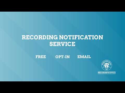 Washoe County Recorder's Office - Recording Notification Service