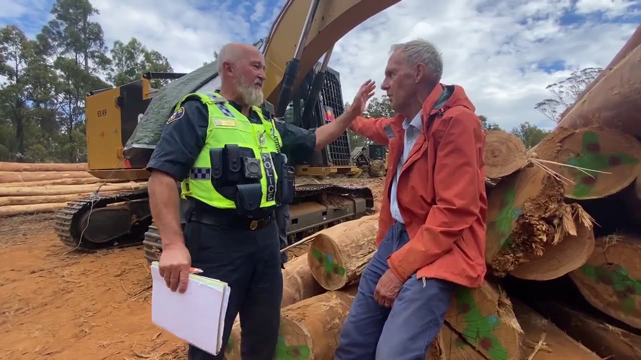 Bob Brown Arrested in Swift Parrot Habitat being Logged by Foresty Tasmania