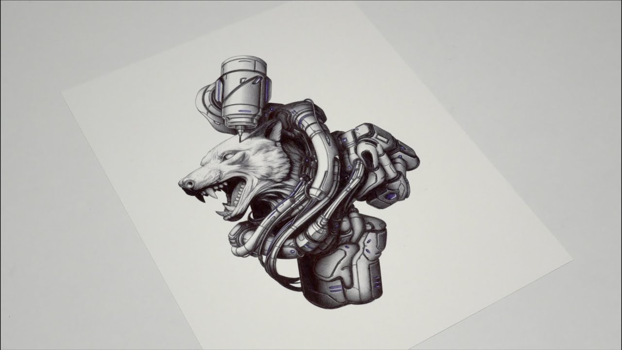 Sculpted reality · Ballpoint pen drawing