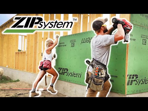Installing Zip Board On Our Walls! | Building Our Own House #ep8
