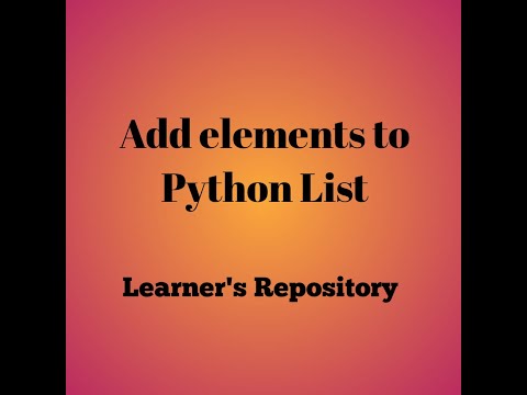 Add Elements to a Python List Datatype