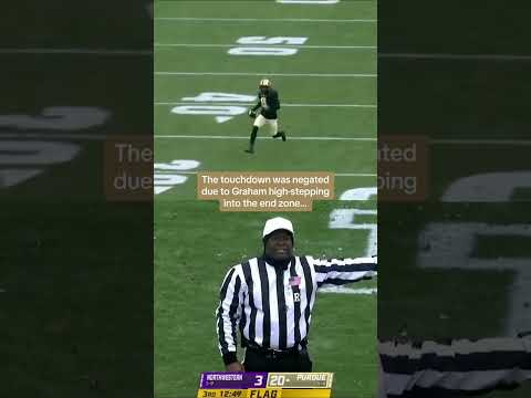 Purdue's Jalen Graham had a pick-six called back because he high-stepped into the end zone🤔 #shorts